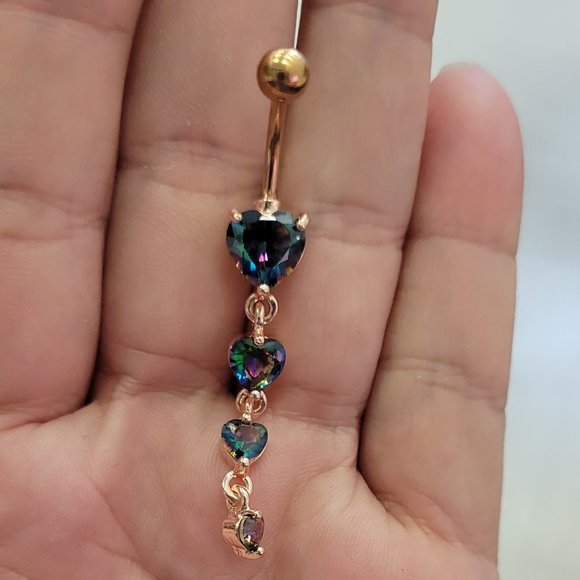BM25 | Jewelry | Rose Gold Radiant Heart Sparkle Cascade Chandelier ...